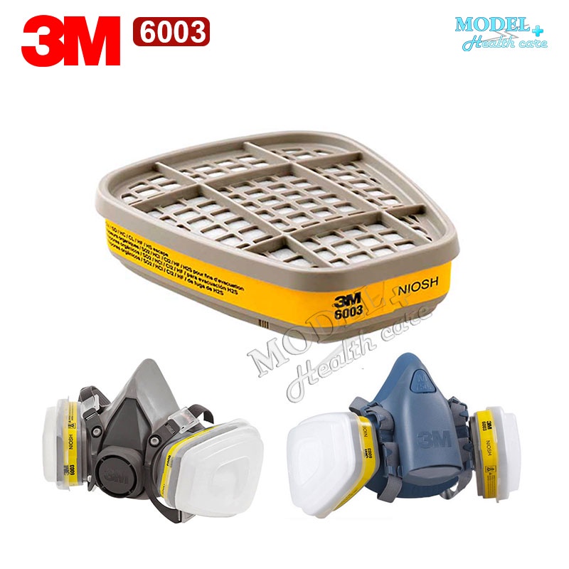 ตลับกรอง 3M 6001, 6002, 6003, 6004, 6005, 6006 ของแท้ ตลับกรองป้องกันไอระเหยสารเคมี สี ทินเนอร์ ...