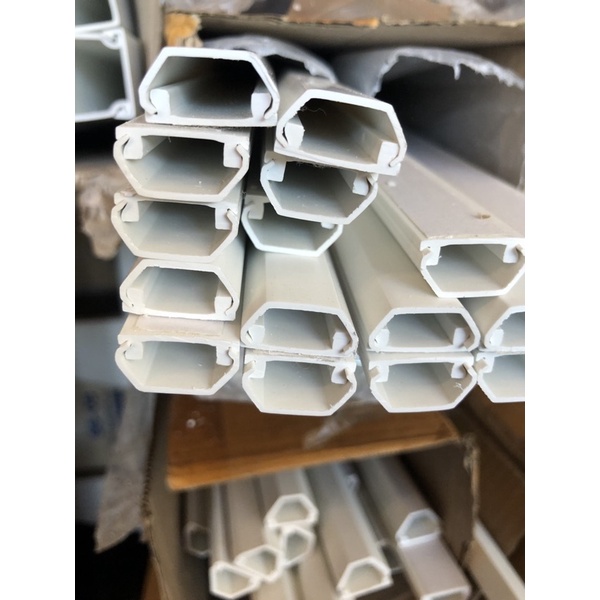 2เมตร ราง เก็บ ครอบ สายไฟ รางไฟ มีเทป สีขาว uPVC Cable Trunking Wire ...