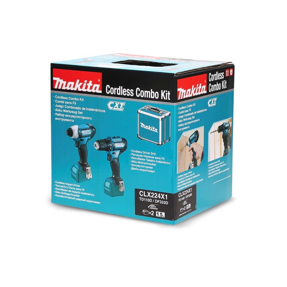 MAKITA ชุดสว่านไร้สาย COMBO KIT 12V MAX. รุ่น CLX224X1 ( TD110D / DF333D ) รับประกันศูนย์ 1 ปี ...
