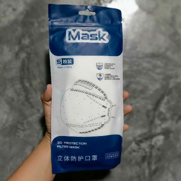 หน้ากาก3D Mask3D แพค5ชิ้น หน้ากากกันฝุ่นจากจีนทรงเกาหลี3D ป้องกันฝุ่นละเอียด กันฝุ่น pm2.5 KF94 ...