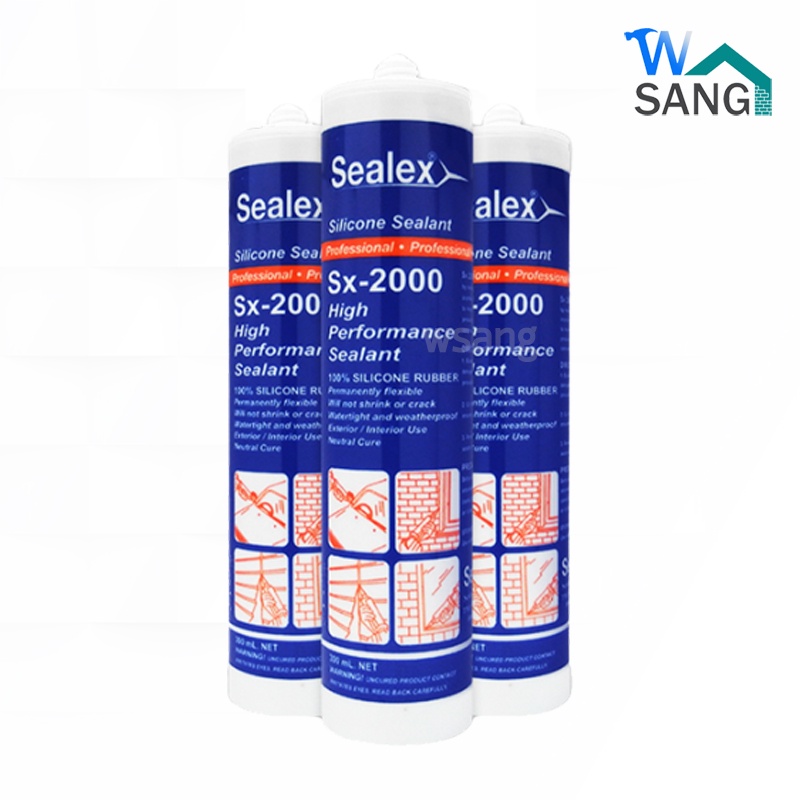 ซิลิโคน ยาแนว 100% SEALEX SX-2000 ขนาด300ml. สีใส สีขาว สีซิงค์ ไร้กรด ประสิทธิภาพสูง @wsang ...