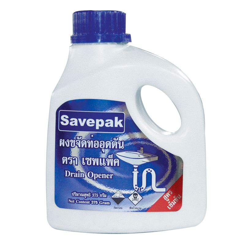เซพแพ็ค ผงขจัดท่ออุดตัน 375 กรัม x 1 แพ็ค/SAVEPAK DRAIN OPENER 375G*1 ...