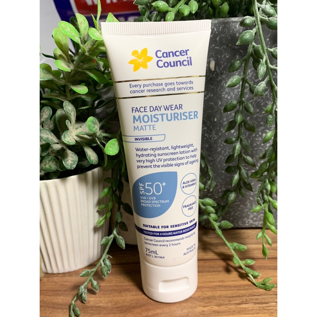 พร้อมส่ง ครีมกันแดด Cancer Council Australia Face Day Wear Moisturiser Matte SPF 50+ UVA UVB 75 ...