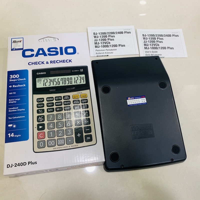 DJ-240D Plus เครื่องคิดเลขตั้งโต๊ะ Casio 14 หลัก (ของแท้) คาสิโอ CASIO DJ240 ของใหม่ ของแท้ ...