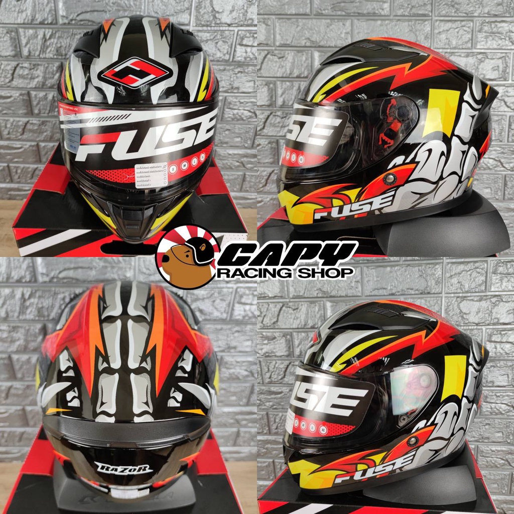 **ออกใบกำกับได้**หมวกกันน็อค หมวกเต็มใบ Fuse รุ่น razor รุ่นใหม่ 2024 ...