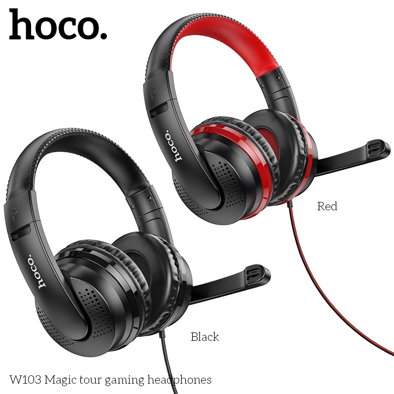 HOCO W103 หูฟังเกมมิ่ง หูฟังเล่นเกม หูฟังครอบหู มีไมค์ เสียงเซอร์ราวด์ ...