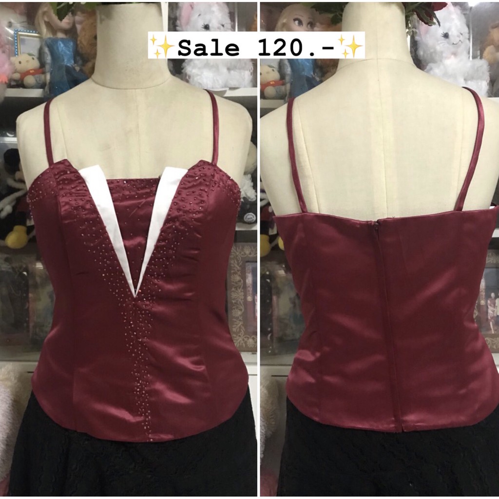 Milano size M เสื้อออกงานผ้าโพลี เนื้อดี ไม่หนา มีซับใน ซิปหลัง เย็บแบบ ...