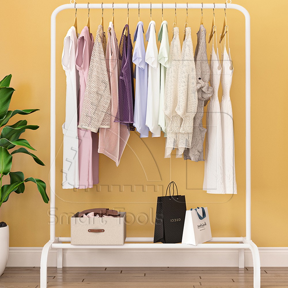 InnHome ราวแขวนเสื้อผ้าอเนกประสงค์ 2in1 ราวตากผ้าพร้อมชั้นวางของ รุ่น L1213 | Shopee Thailand