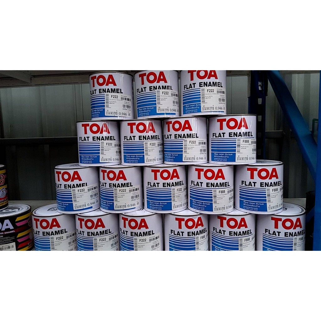 TOA FLAT ENAMEL สีน้ำมันทาเคลือบด้านใช้กับเหล็กและไม้ ขนาดกระป๋อง 0.946 ...