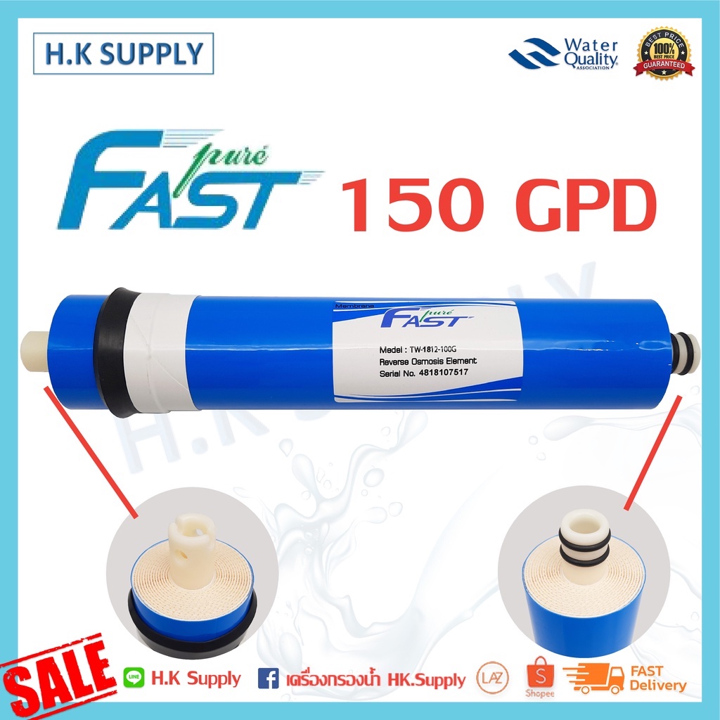 ไส้กรองน้ำ Aquatek เมมเบรน 150 GPD ไส้กรองเมมเบรน RO Membrane UniPure BioMax Fastpure Canature ...