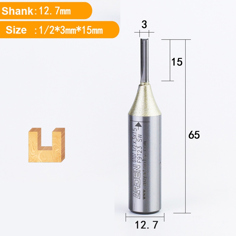 Arden 1/2 Shank CNC TCT ปลายตรง Mill งานไม้ เครื่องมือ เครื่องตัดคาร์ไ ...