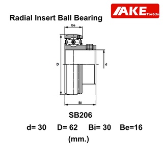 SB205 SB206 SB207 ตลับลูกปืนเม็ดกลม Radial Insert Ball Bearing SB 205 ...
