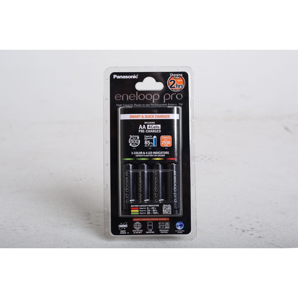 ถ่านชาร์จ Panasonic Eneloop PRO 2ชั่วโมง พร้อมถ่าน Eneloop PRO AA 4 ...