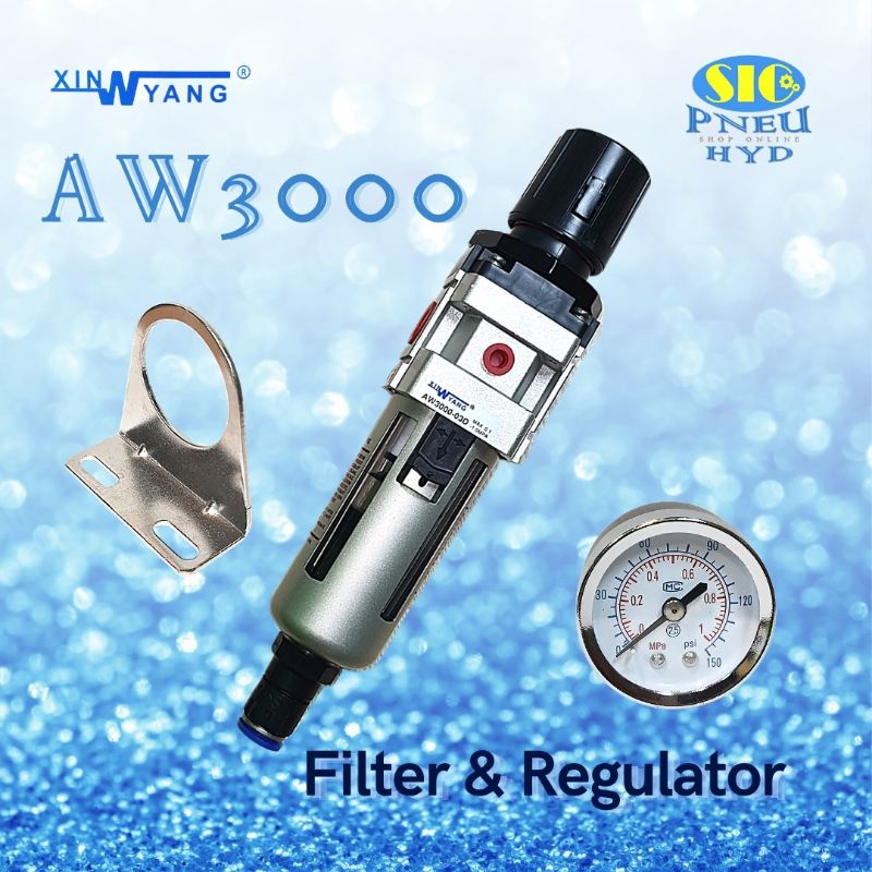 AW2000 AW3000 AW4000 ชุดกรองลมดักน้ำ ปรับแรงดันลม ขนาด 1/4",3/8",1/2 ...