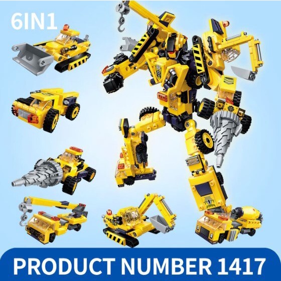 Enlighten 14 Style Transformation 6 In 1 City Police Dinosaur Mecha ...