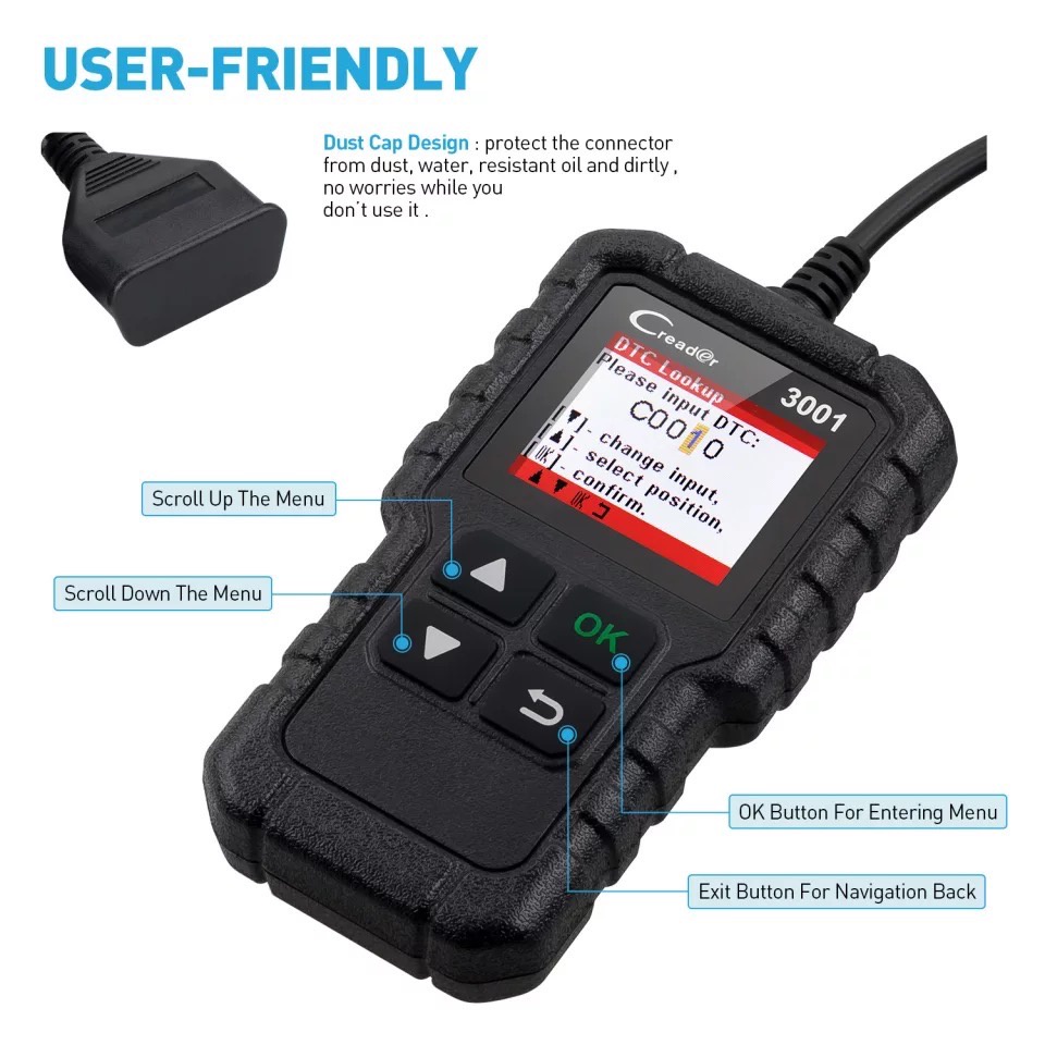 CR3001（YA-101） เต็ม OBD2 Autoscanner รหัสอ่าน Odb2 OBD 2 คันสแกนเนอร์ ...