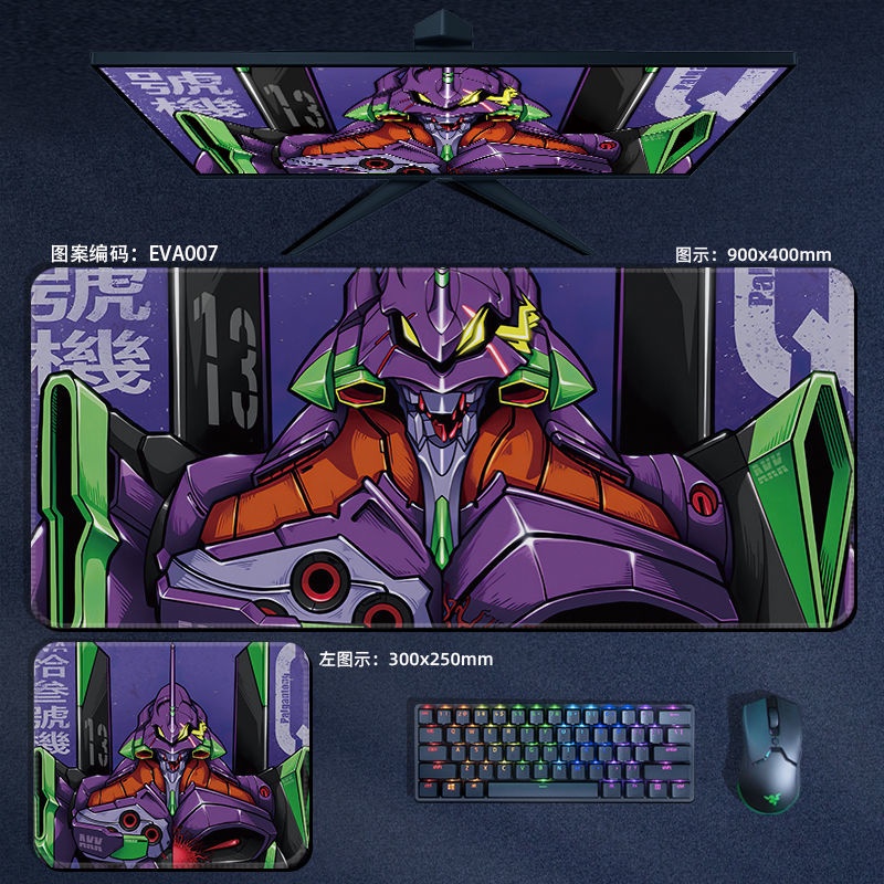 แผ่นรองเมาส์คีย์บอร์ด Eva แบบหนา ขนาดใหญ่ ลายการ์ตูนอนิเมะ Neon Genesis ...