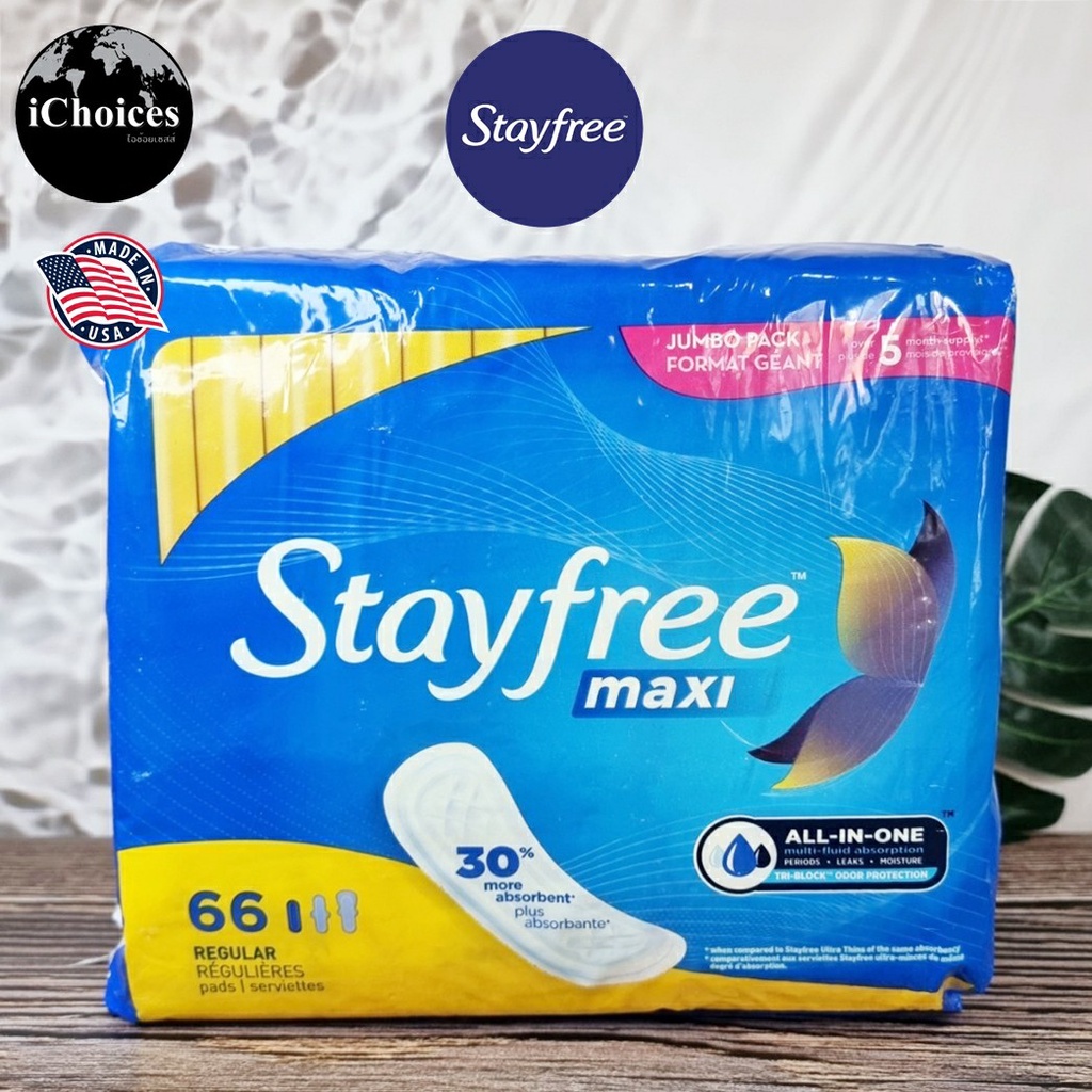 [Stayfree] Maxi Regular 66 Pads Absorbency of Feminine Periods สเตย์ฟรี ...