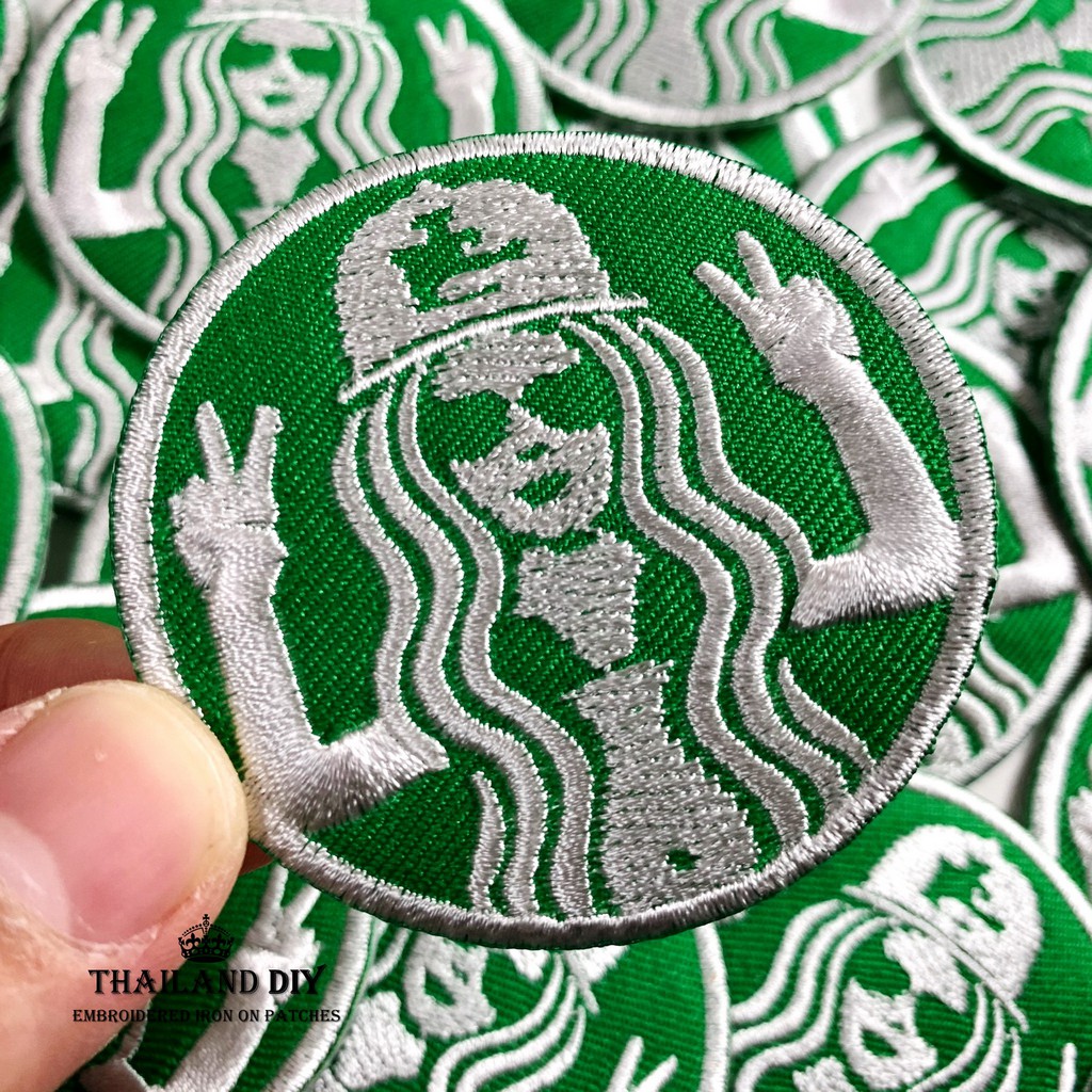 ตัวรีดติดเสื้อ ลาย ฮิปฮอป ล้อเลียน ร้านกาแฟ Hip hop Coffee Patch WOP งานปัก DIY ตัวรีด อาร์ม ติด ...