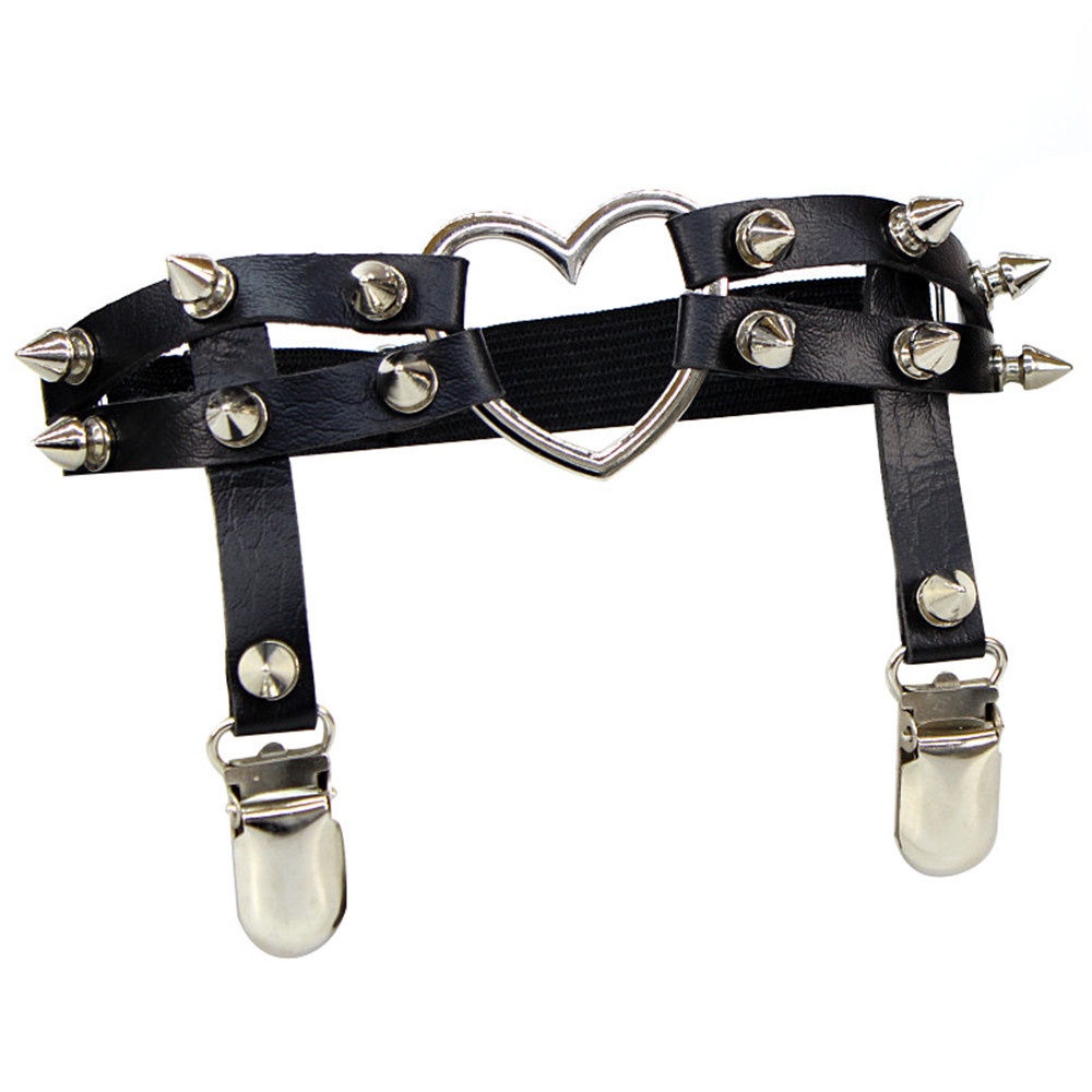 เซ็กซี่ Rock ผับ Punk Garter เข็มขัด Rivets ขาแหวนต้นขา Harness หัวใจสี ...