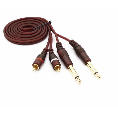 Di shop 5ft Dual RCA Male Jack to Dual 6.35mm 1/4" TRS Male Plug Stereo ...