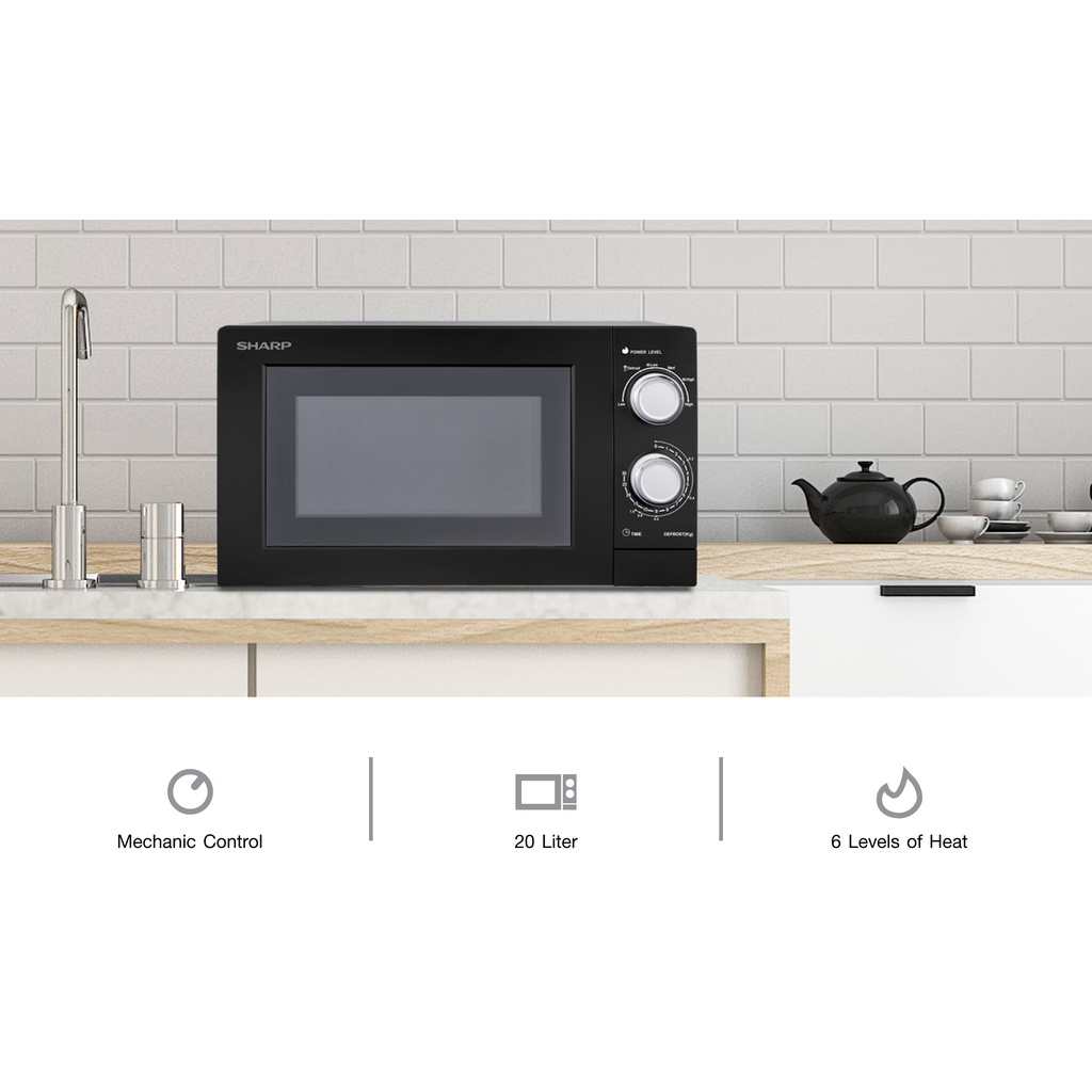 SHARP เตาอบไมโครเวฟ ความจุ 20 ลิตร รุ่น R-219 EX R219 (สีดำ) 219 ...