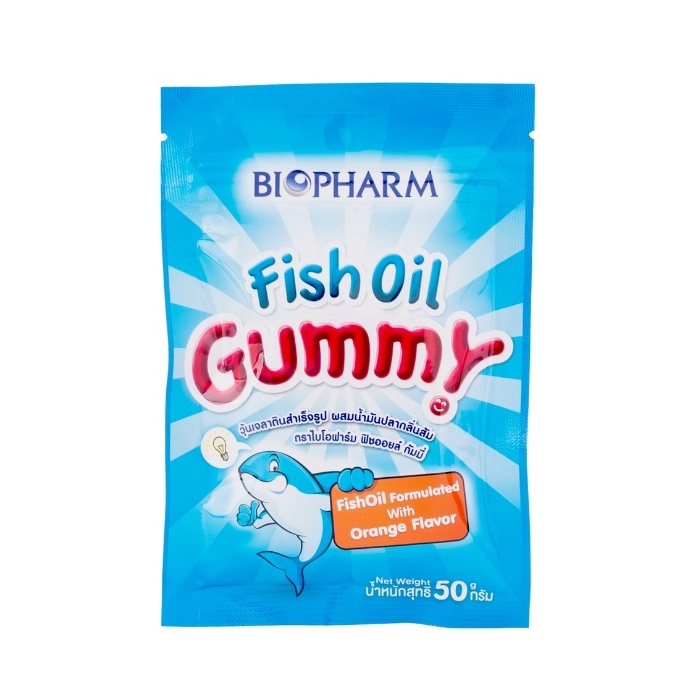 Biopharm Fish Oil Gummy 50 g ไบโอฟาร์ม ฟิชออยล์ กัมมี่ น้ำมันปลา ขนาด ...