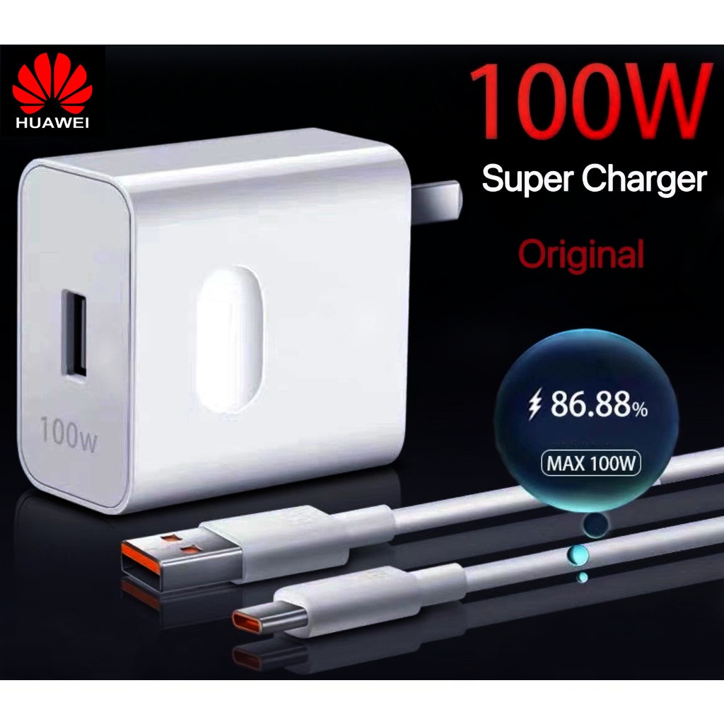 Original huawei 100W Charger HONOR 50 pro Fast Charger สําหรับ huawei ...