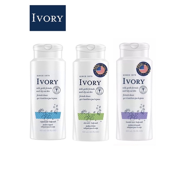 Ivory Original Bars Soap ไอวอรี่ครีมอาบน้ำ นำเข้าจากอเมริกา 621 ml ...