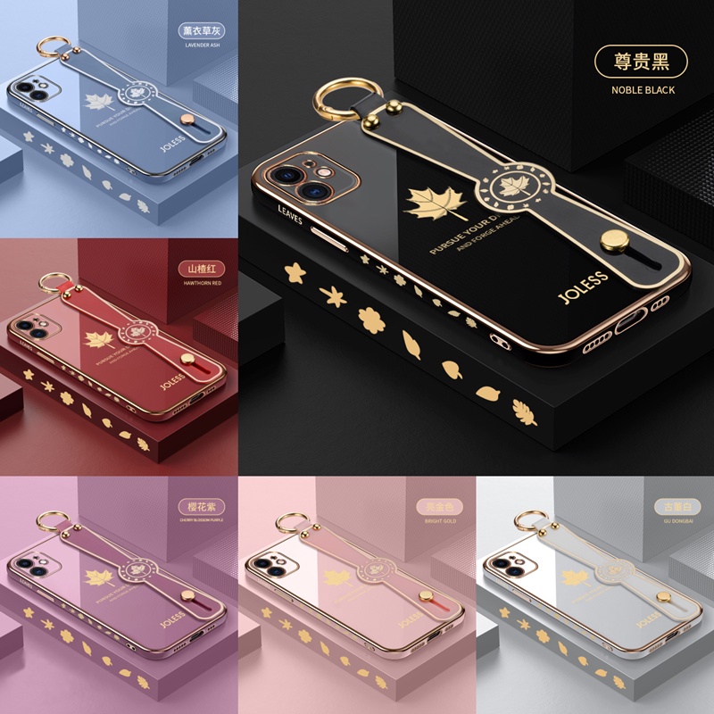 เคสโทรศัพท์มือถือ ลายใบเมเปิ้ล พร้อมสายสะพายข้าง หรูหรา สําหรับ Oppo