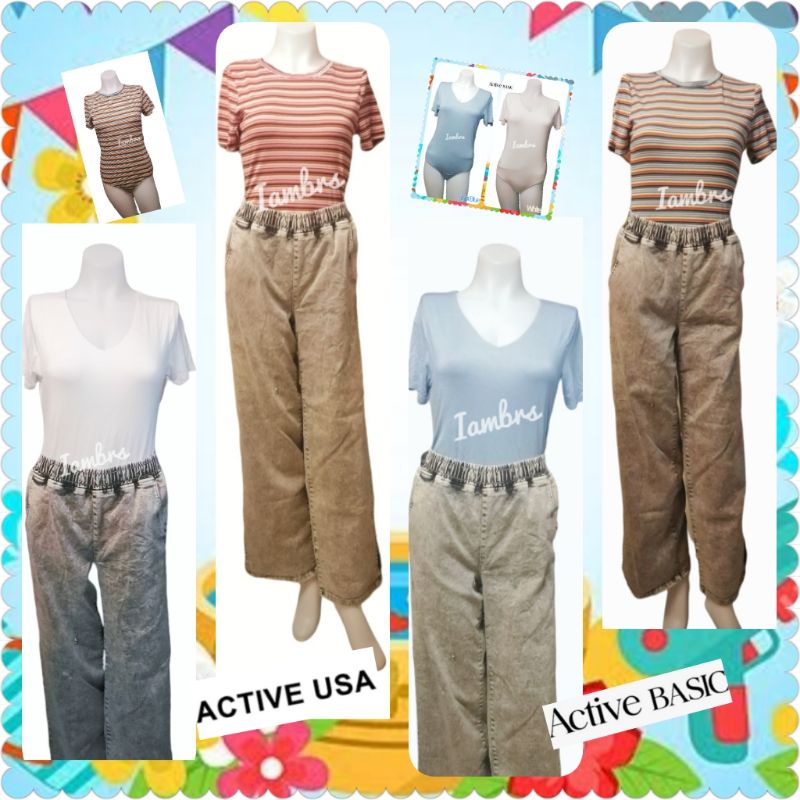 Active USA/Basic Bodysuit บอดี้สูท แบรนด์ Active Basic/USA ผ้าพื้น+ลาย ...