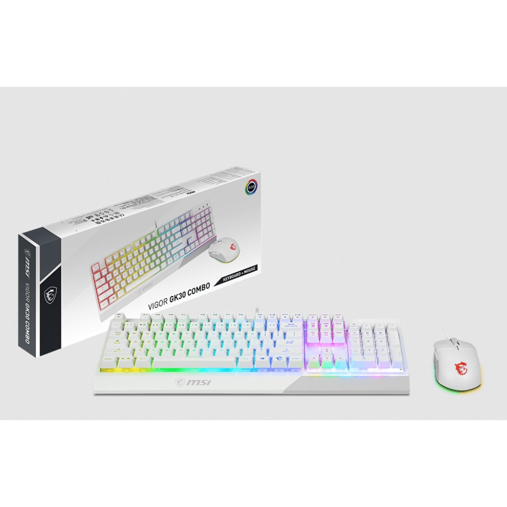 MSI Gaming Keyboard&Mouse Vigor GK30 White(รับประกัน2ปี) | Shopee Thailand