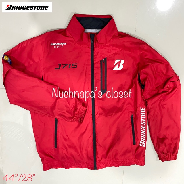 ⛑ Bridgestone แจ็คเก็ตผ้าร่มสีแดง size L งานแบรนด์สวยๆ สินค้ามือสองสวยๆ ...