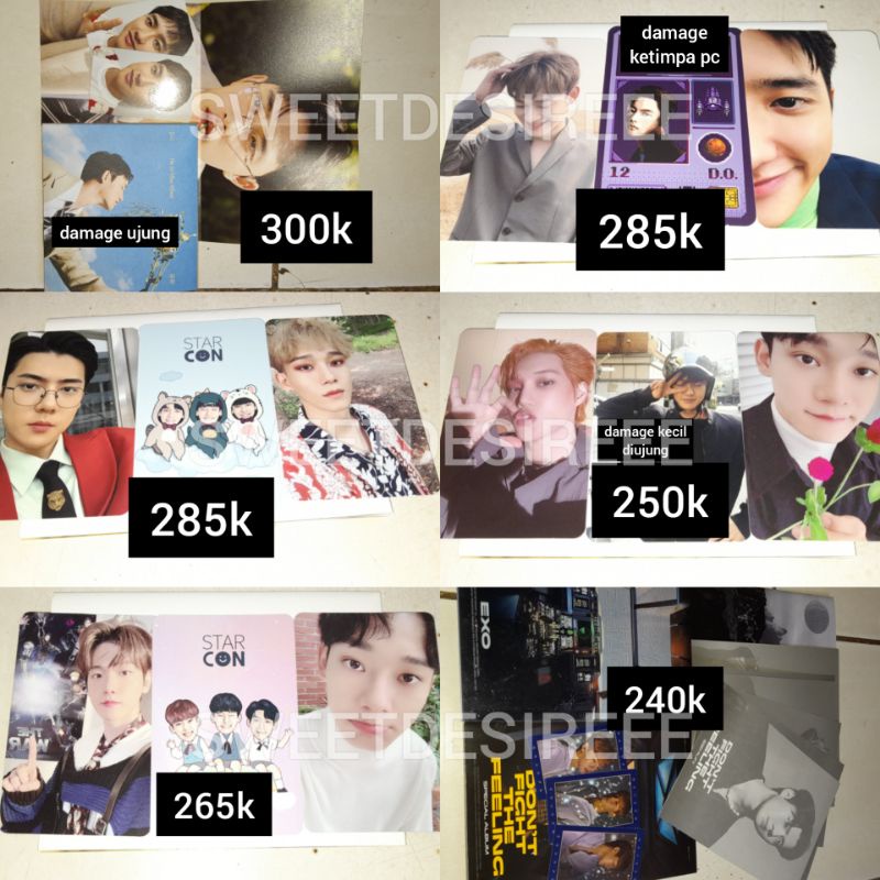 โฟโต้การ์ด exo (Kyungsoo Half Face, sehun jasmer, chen Weed, chanyeol ...