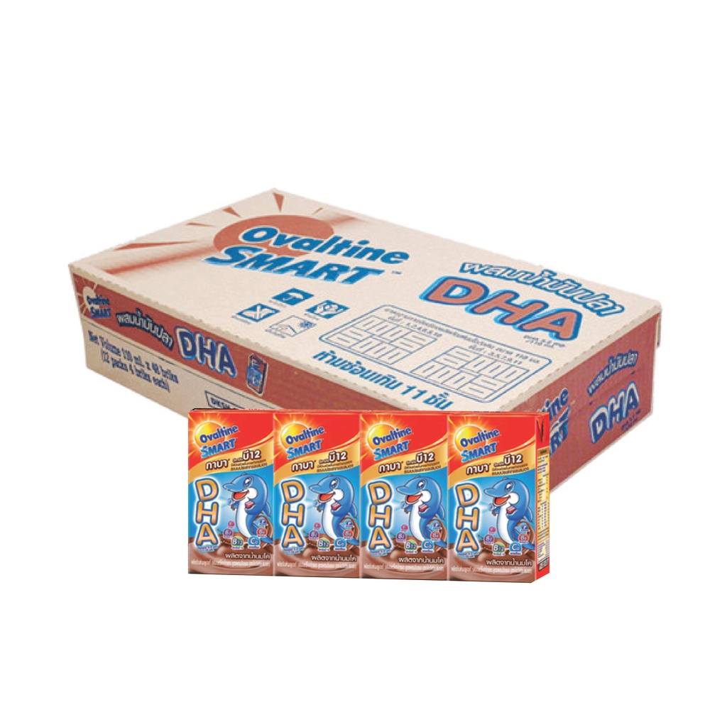 โอวัลติน ยูเอชที สมาร์ท [Ovaltine UHT Smart] ขนาด กล่องละ 110มล. แพ็ค 4 กล่อง (ยกลัง 48 กล่อง ...