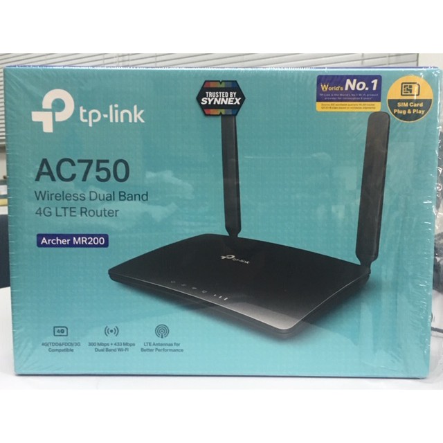 TP-LINK AC750 Wireless Dual Band 4G LTE Router Archer MR200 version 4.0 ...