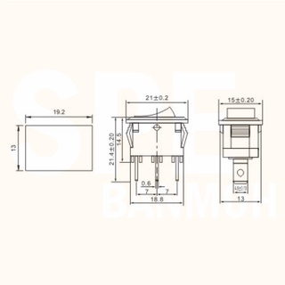[ 3 ชิ้น ] KCD1-101N-4 24V น้ำเงิน Blue ไฟจุด LED Dot 3ขา ON-OFF สวิทช์ ...