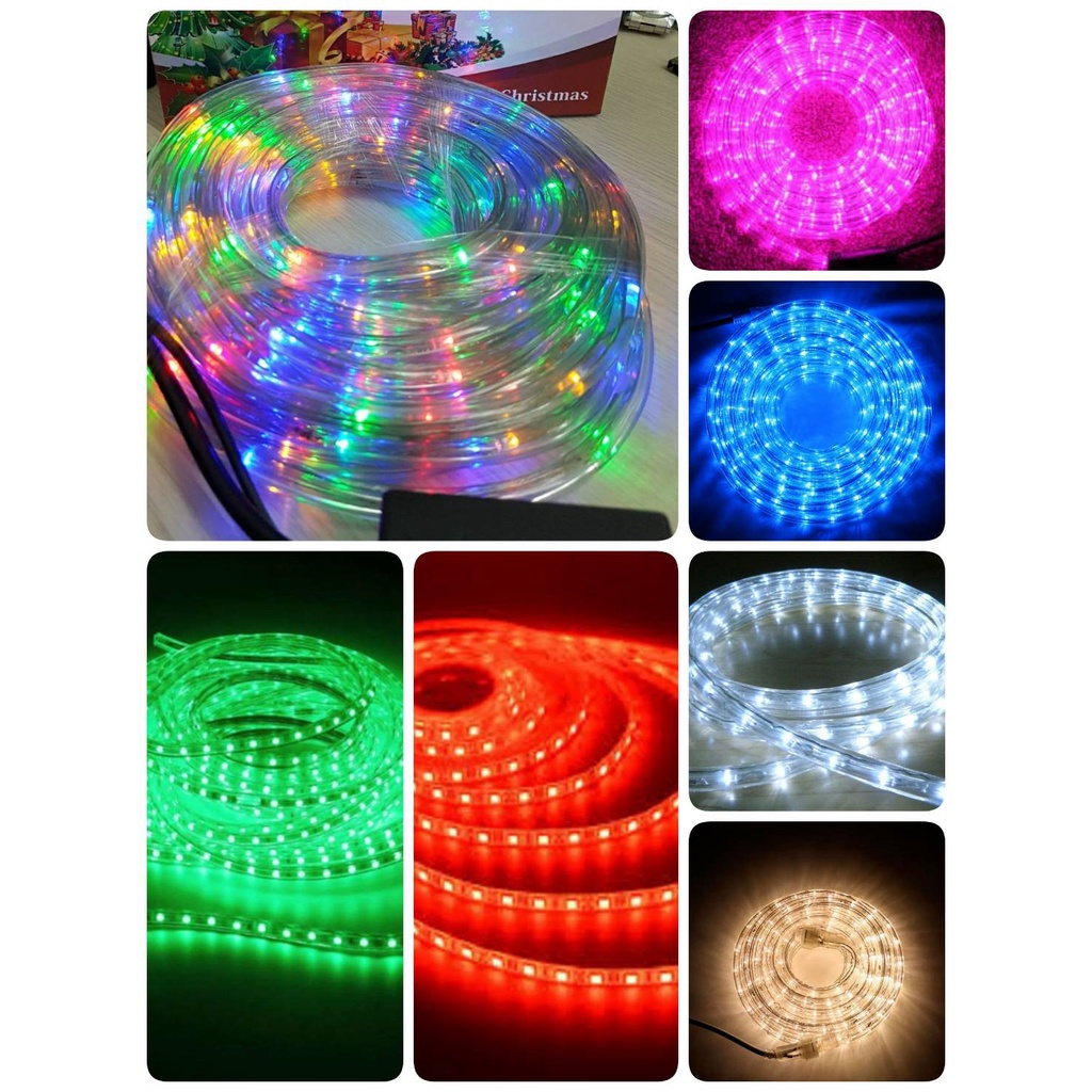 ไฟเส้นสายยาง LED ROPE LIGHT ปลั๊กยาว 10เมตร แสงไฟกระพริบ เปิดค้าง ...
