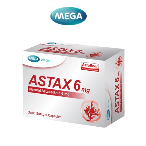 Mega We Care Astax 6 mg 30 แคปซูล Astaxanthin บำรุงผิว ลดริ้วรอย ...