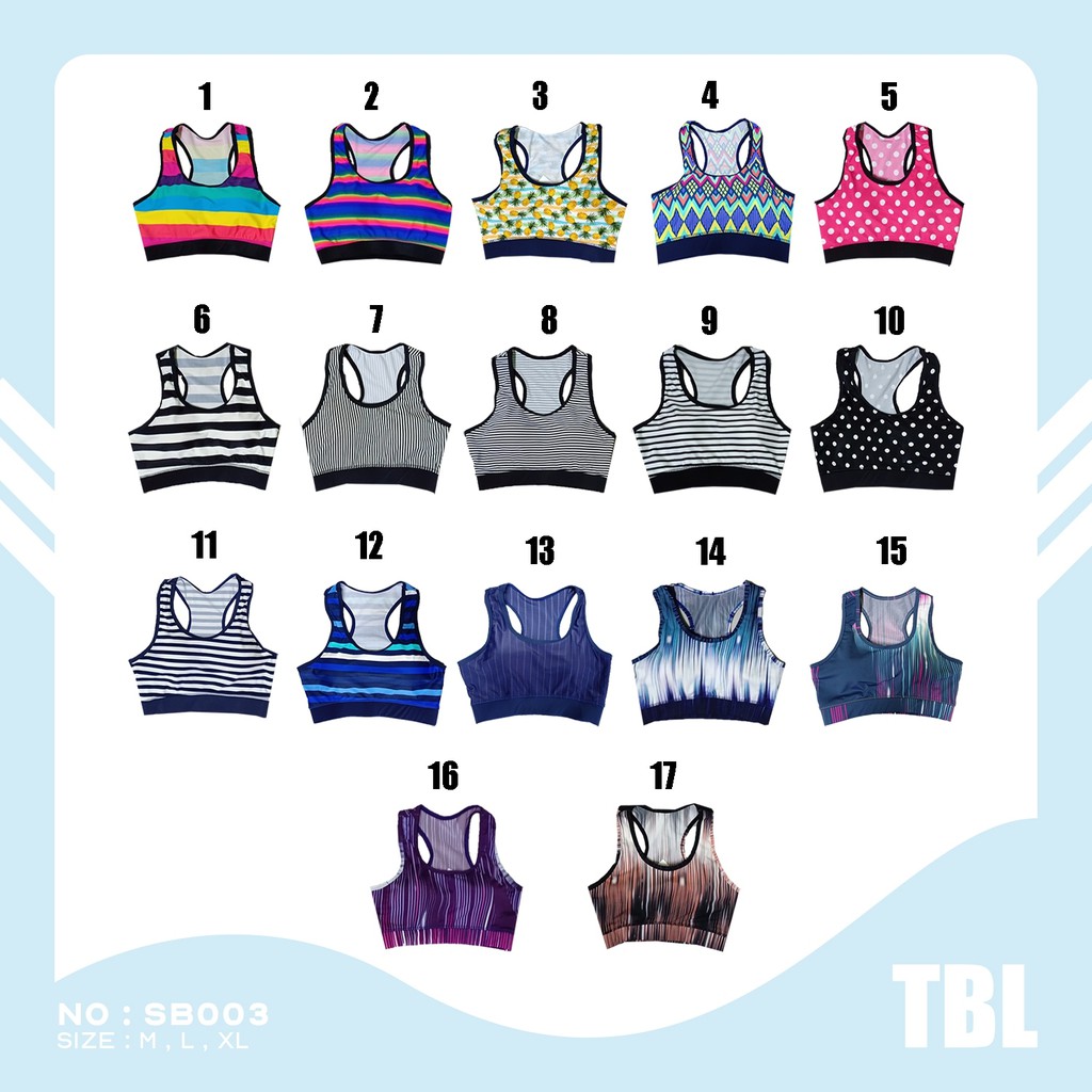 สปอร์ตบรา ลายกราฟฟิก แบนด์ Apparel sb003 | Shopee Thailand