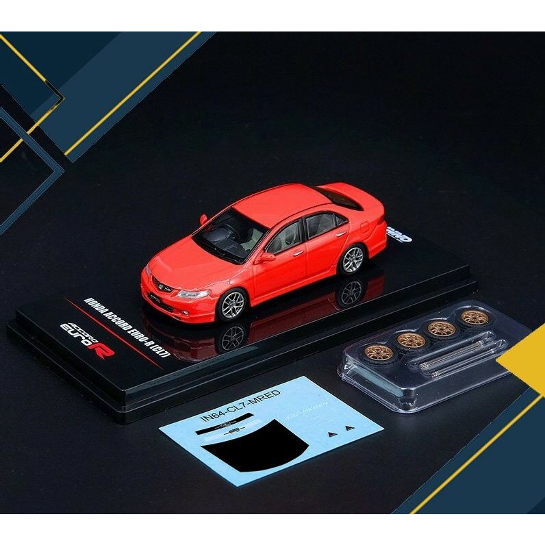 INNO64 MODEL HONDA ACCORD Euro-R CL7 Milano Red With extra wheels extra ...