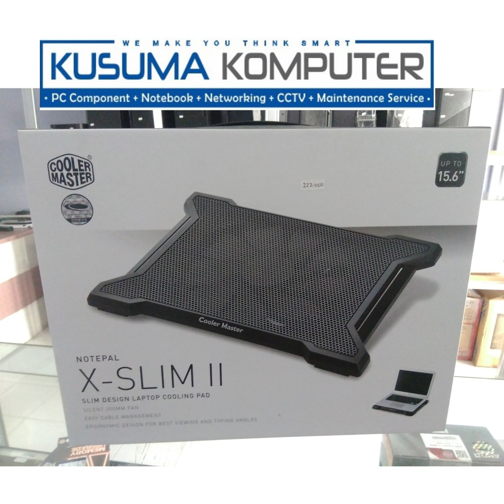 Cooler Master Notepal X Slim II Cooling pad โน้ตบุ๊คแล็ปท็อปสูงสุด 15.6 ...