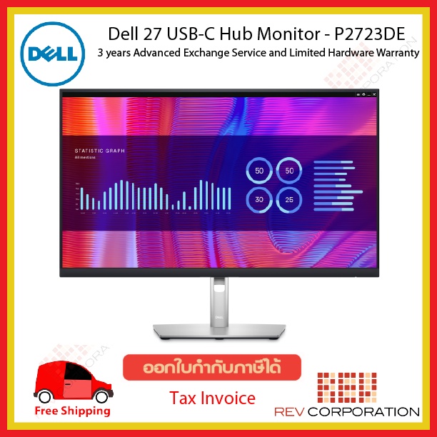 Dell P2723DE 27 USB-C Hub Monitor - P2723DE QHD 2560 x 1440 at 60 Hz ...