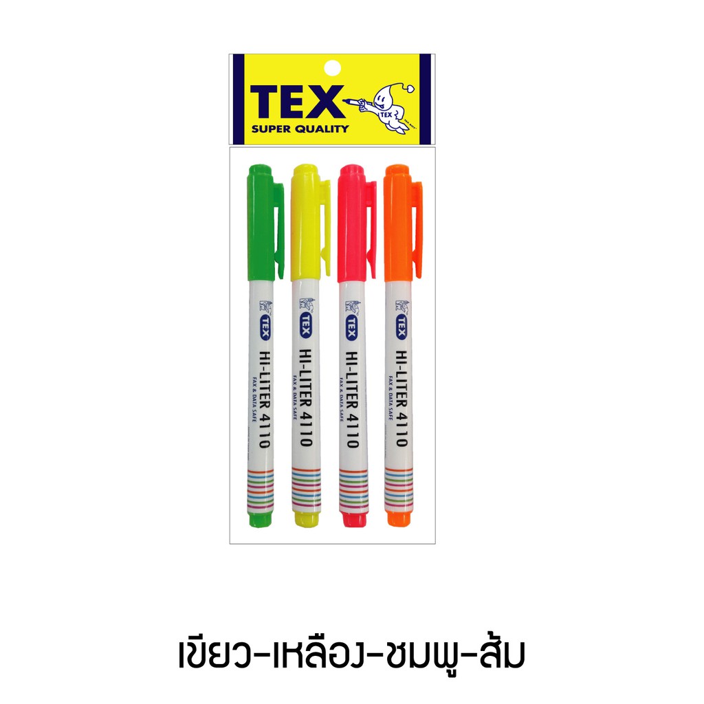 TEX HI-LITER 4110 แพ็ค 4 ด้าม (มีให้เลือก 7 สี) | Shopee Thailand