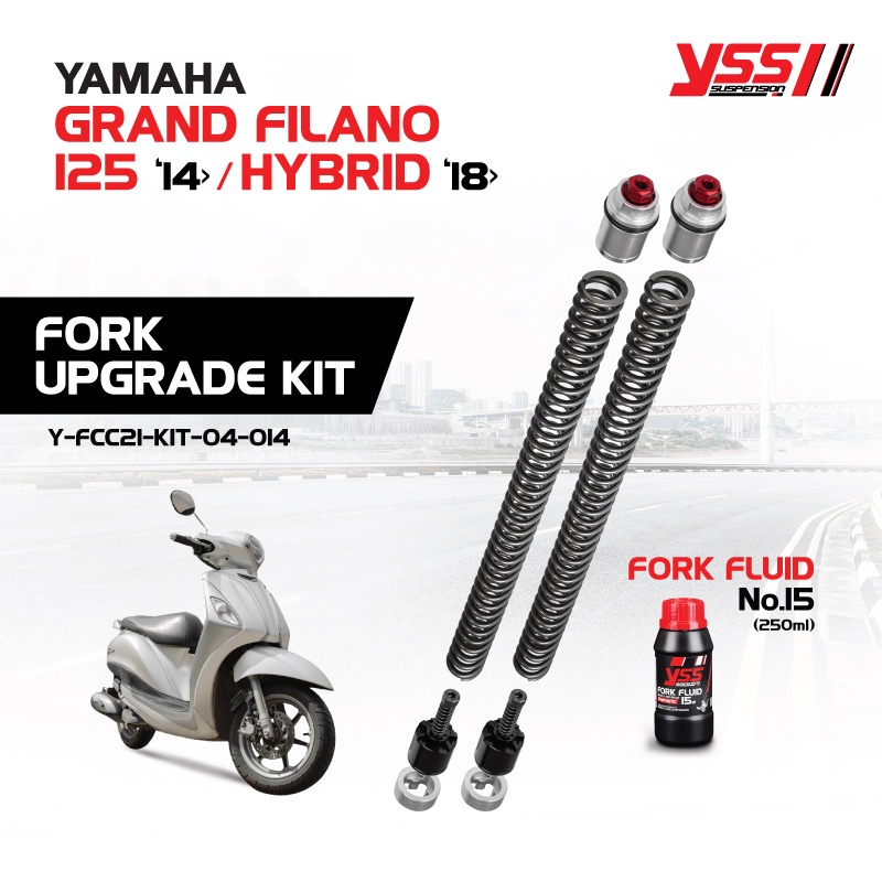 YSS ชุดอัพเกรดโช้คหน้า GRAND FILANO ปี 2014 - ปัจจุบัน FORK UPGRADE KIT ชุดอัพเกรดโช๊คหน้า ...