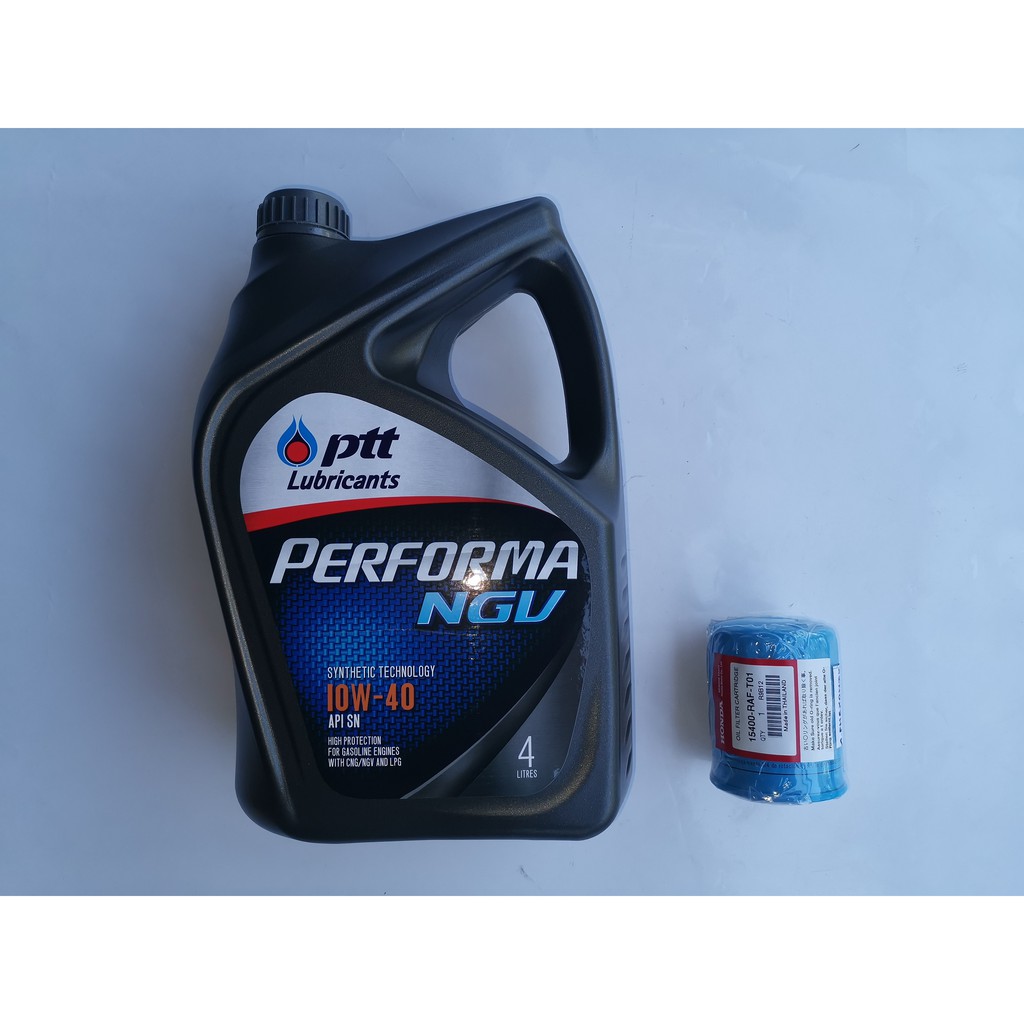PTT Performa NGV 10W40 สำหรับเครื่องยนต์ติดแก้ส ขนาด4 ลิตร+กรองน้ำมันเครื่อง Honda แท้ | Shopee ...