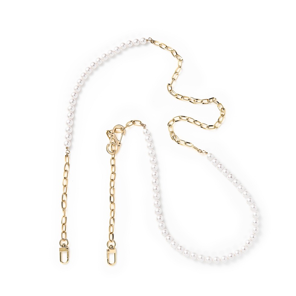Phono Phono "GOLD PEARL MIXED" CROSS CHAIN | Shopee Thailand
