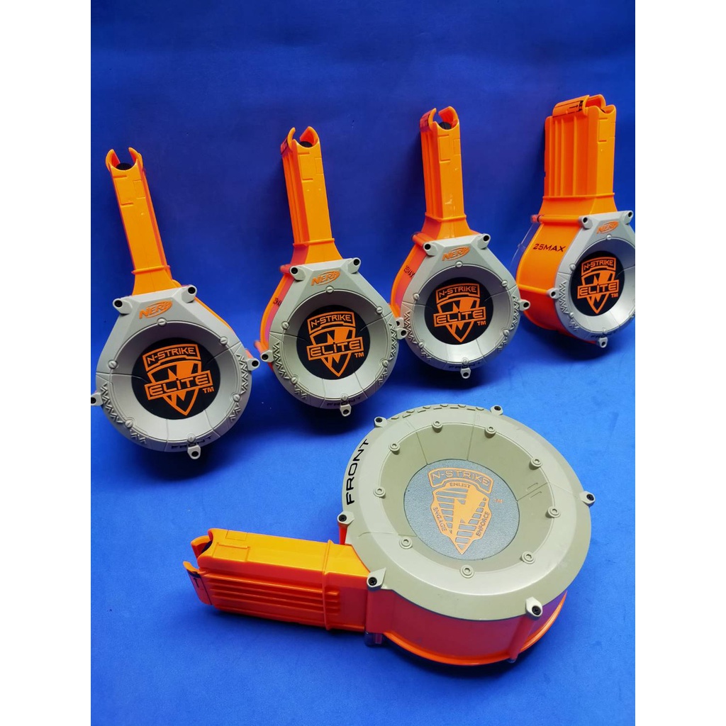 Nerf Magazine drum แม็กกาซีน Buzzbee toys Nerf Eliteแบบกลม25นัด และ35 ...