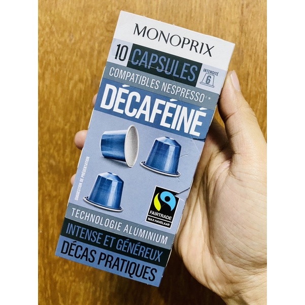 กาแฟแคปซูล Decaf ไม่มีคาเฟอีน Monoprix Capsule Decaffeine coffee (กล่อง ...