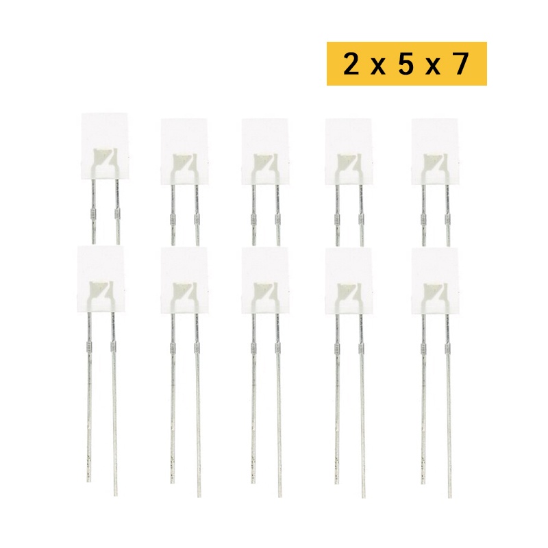 (10ชิ้น) LED 234 257 สี่เหลียม ขนาด 2x3x4 / 2x5x7 มม. LED Rectangle ขาว ...